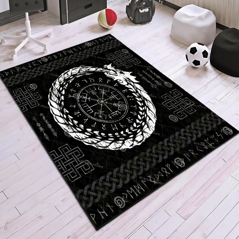 Scandinavian Decor Carpet, Norse Mythology Viking Decor Rug, Norse ...