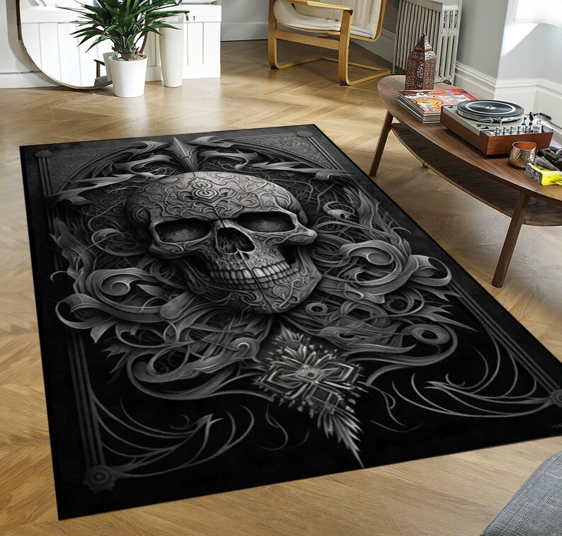 Skull Rug: Realistic Horror Design - Non-slip Floor Carpet - Etsy