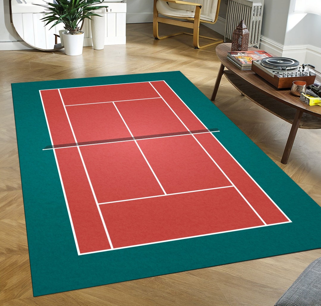 Tennis Court Rug, Tennis Rug, Court Rug, Sport Rug, Game Room Rug,kids ...
