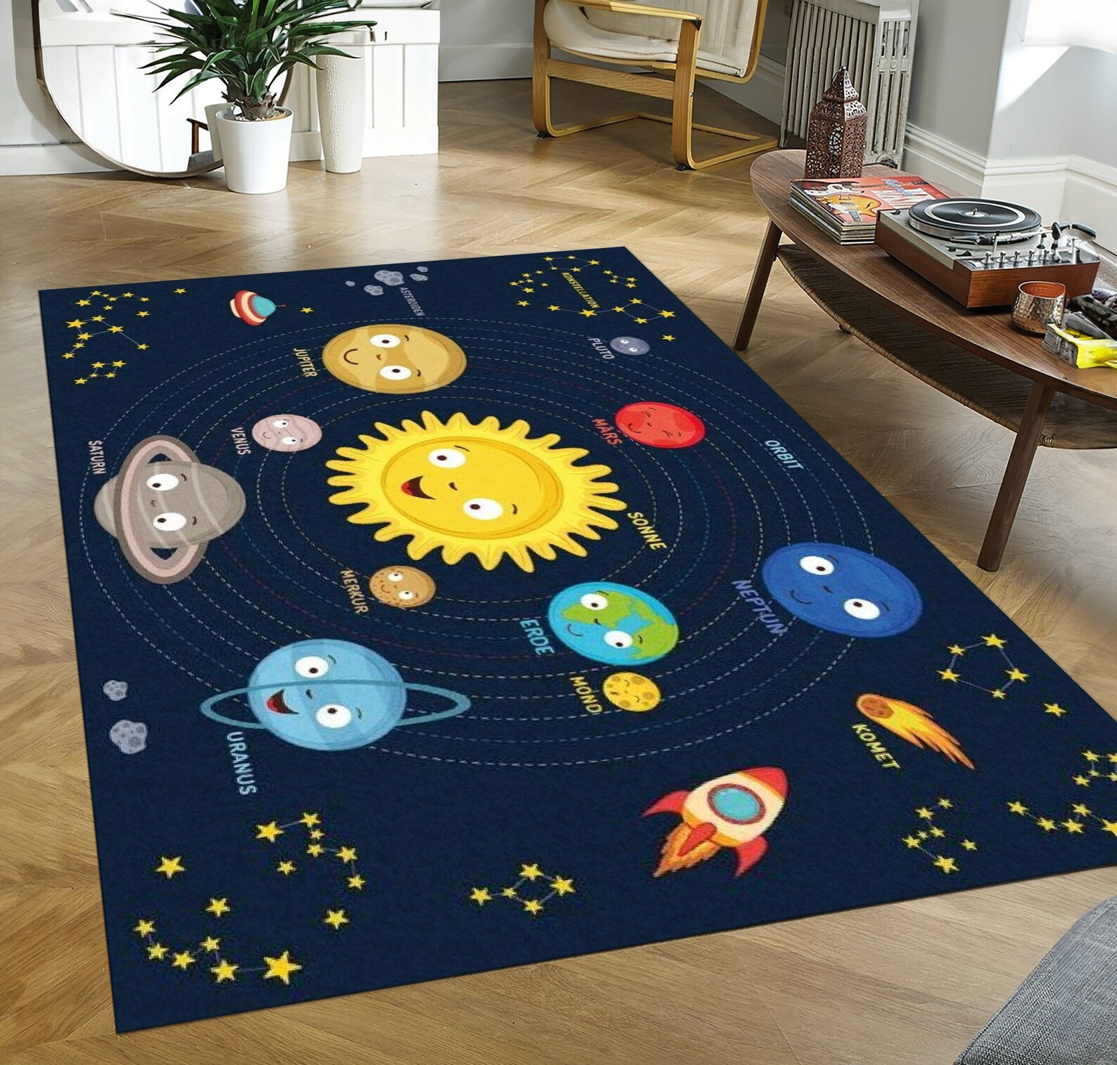 Planet Rug for Kids Room, Educational Solar System Area Rug,gift for ...
