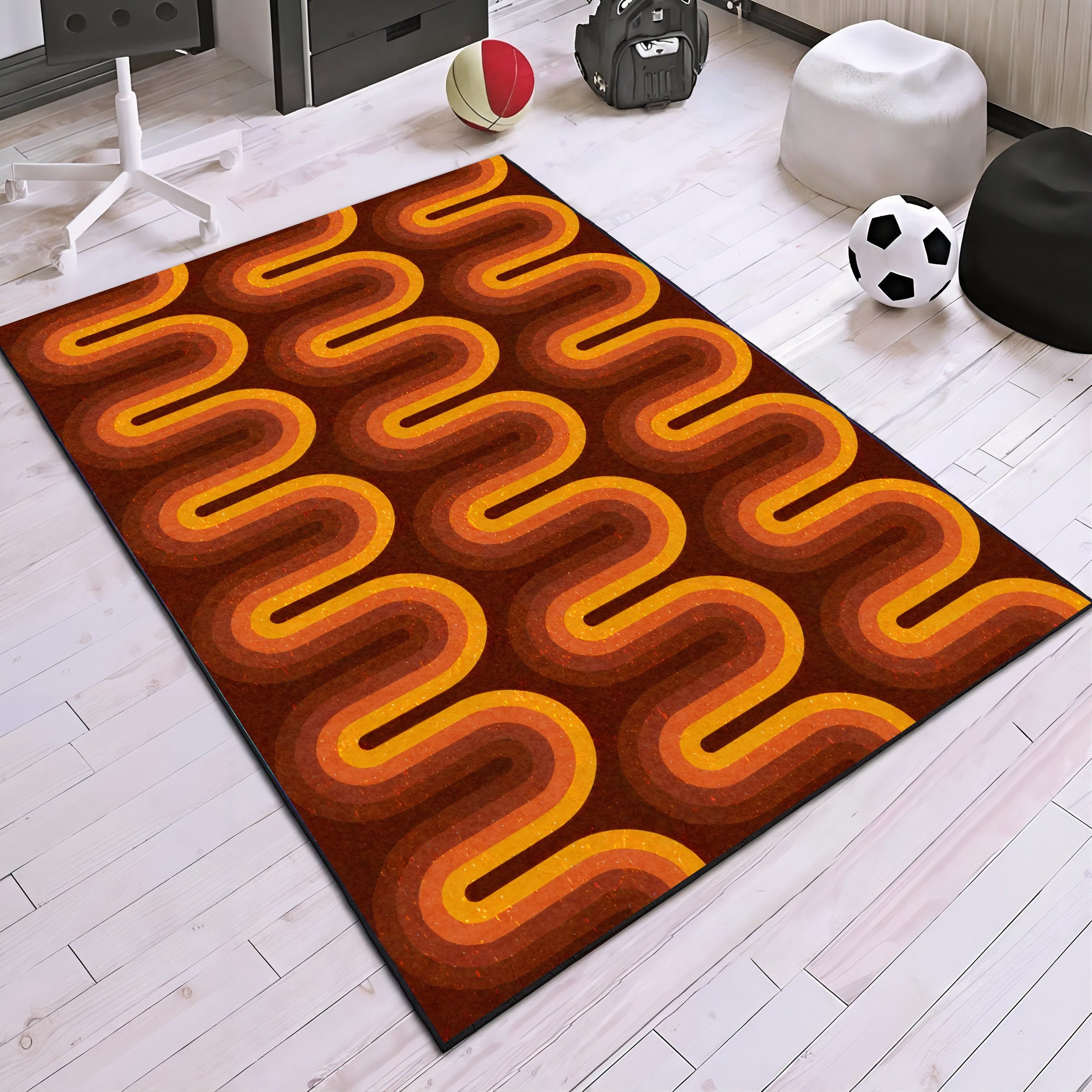 Retro Rug, Scandinavian Style Rug, Living Room Rug, Retro Area Rug ...