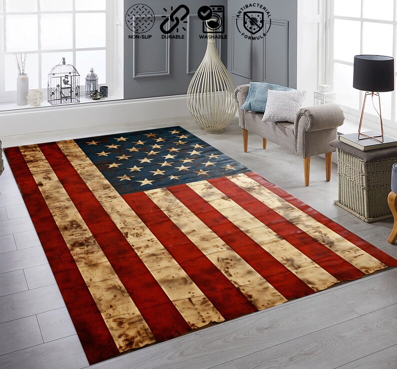 American Flag Rug, USA Flag Rug, Modern Rug, Area Rug, for Living Room ...