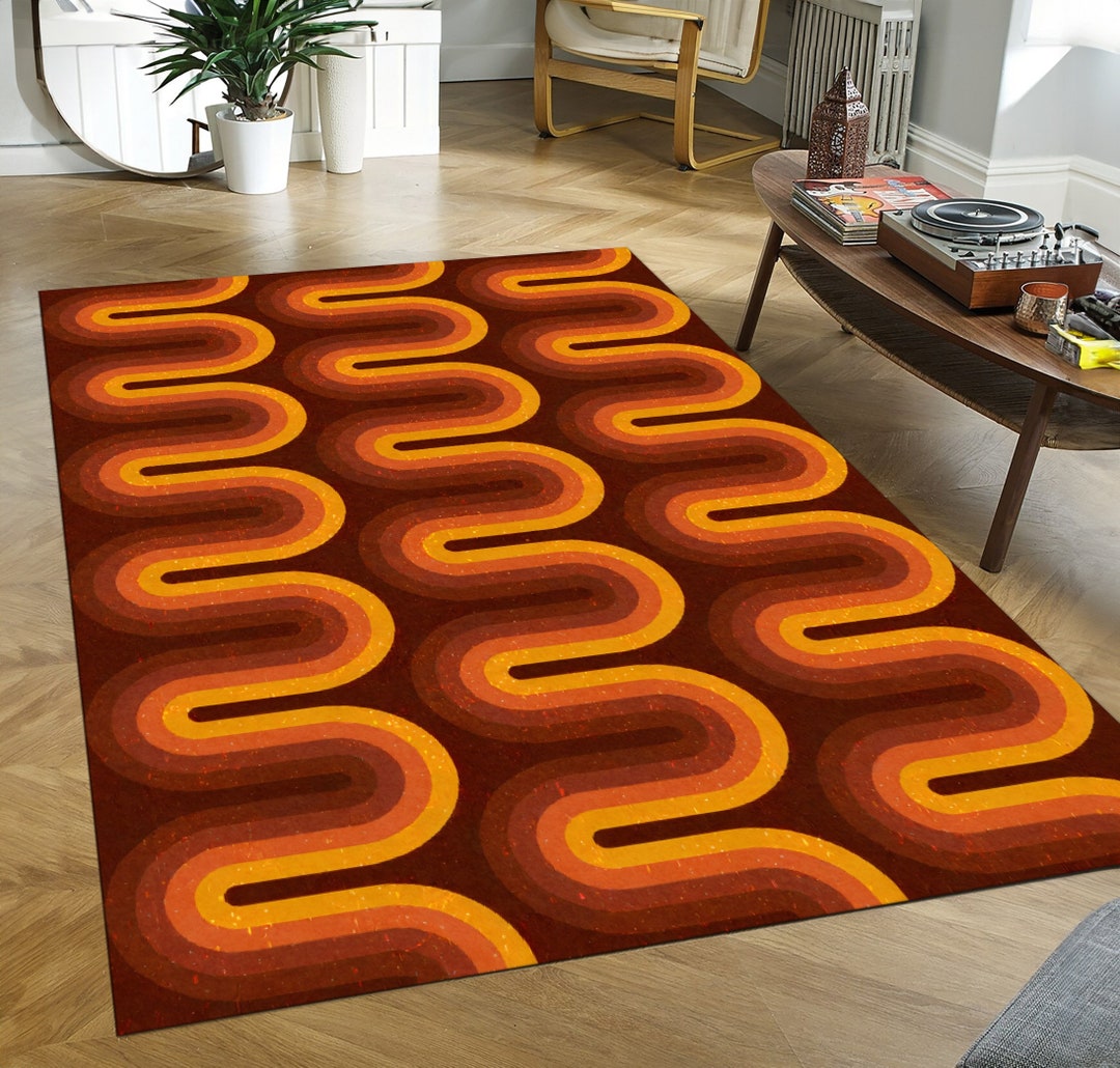 Retro Rug, Scandinavian Style Rug, Living Room Rug, Retro Area Rug ...