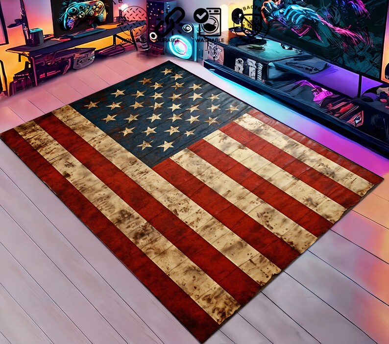 American Flag Rug, USA Flag Rug, Modern Rug, Area Rug, for Living Room ...