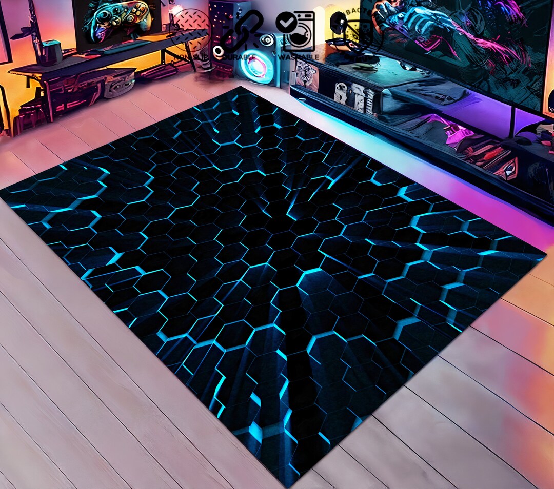 Gaming Room Rug, Gamer Style Rug, Geeky Rug, Computer Gift Rug ...