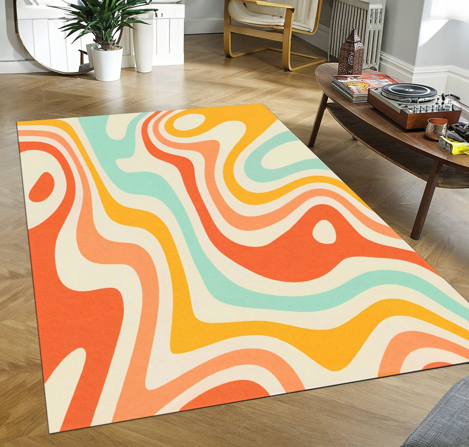 Groovy Funky Rug, Groovy Rug, Psychedelic Groovy 80s Carpet, Popular ...