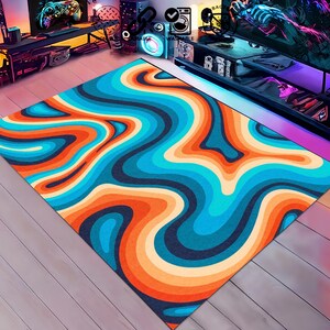 Groovy Rug, Groovy Area Rug, Psychedelic Groovy 70s Carpet, Wavy Trippy ...