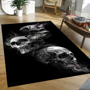 Skulls Design, Realistic Skull Carpet, Horror Skull Rug, Evil Skull Rug ...