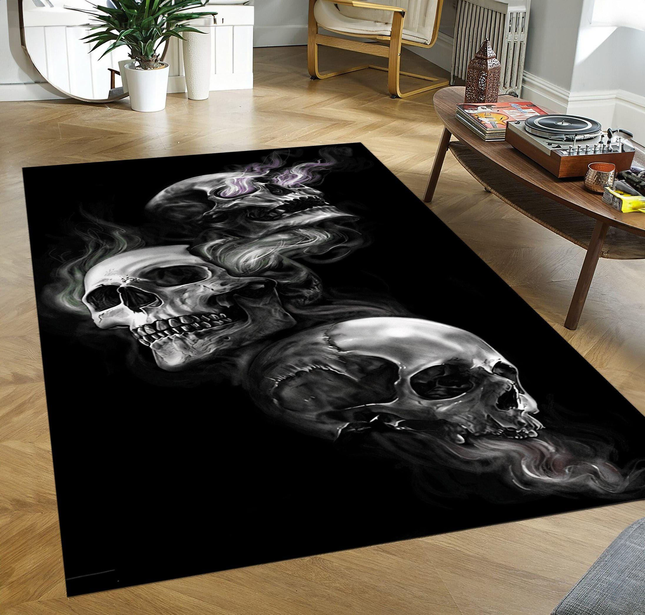 Skulls Design, Realistic Skull Carpet, Horror Skull Rug, Evil Skull Rug ...