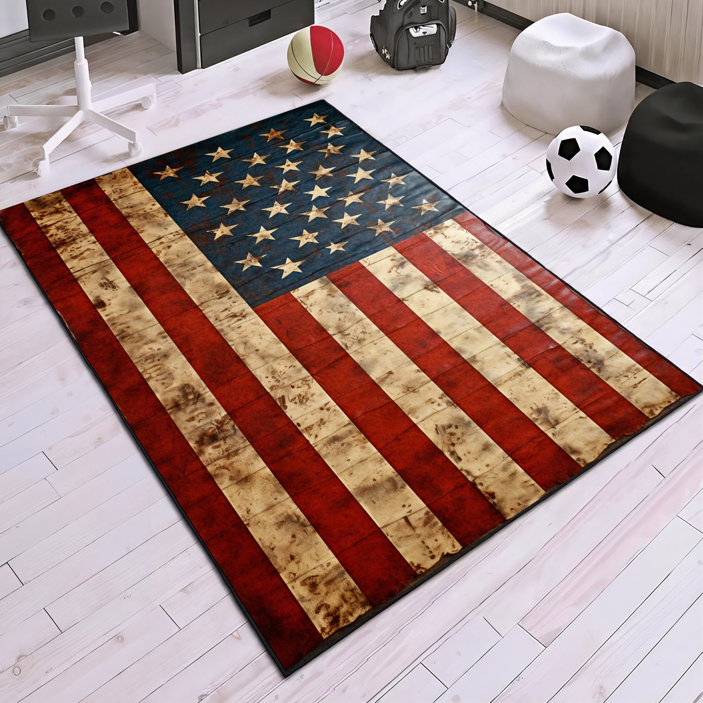 American Flag Rug, USA Flag Rug, Modern Rug, Area Rug, for Living Room ...