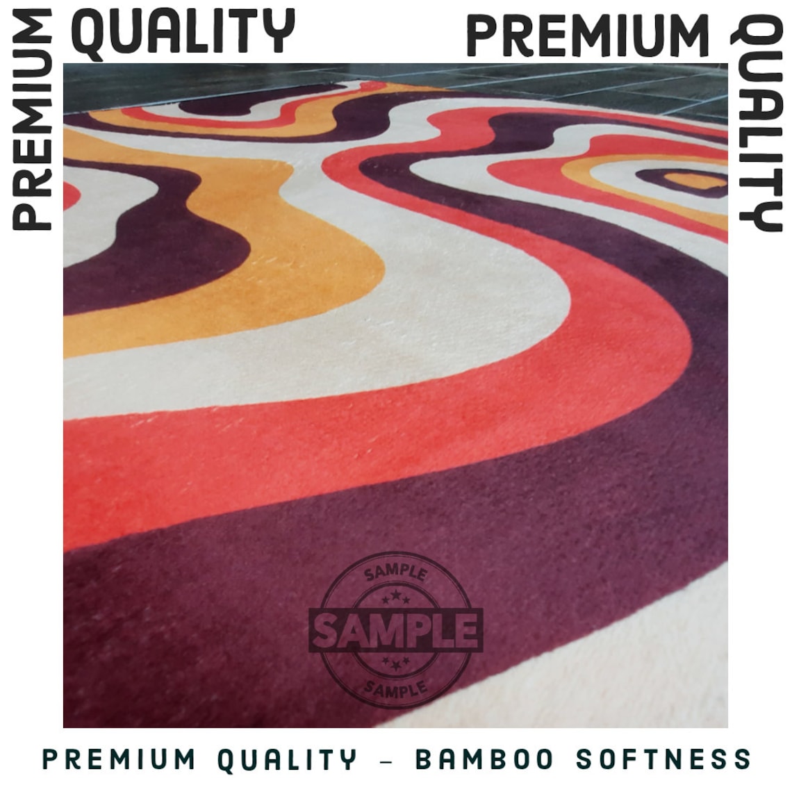 Groovy Rug, Groovy Area Rug, Psychedelic Groovy 70s Carpet, Wavy Trippy ...