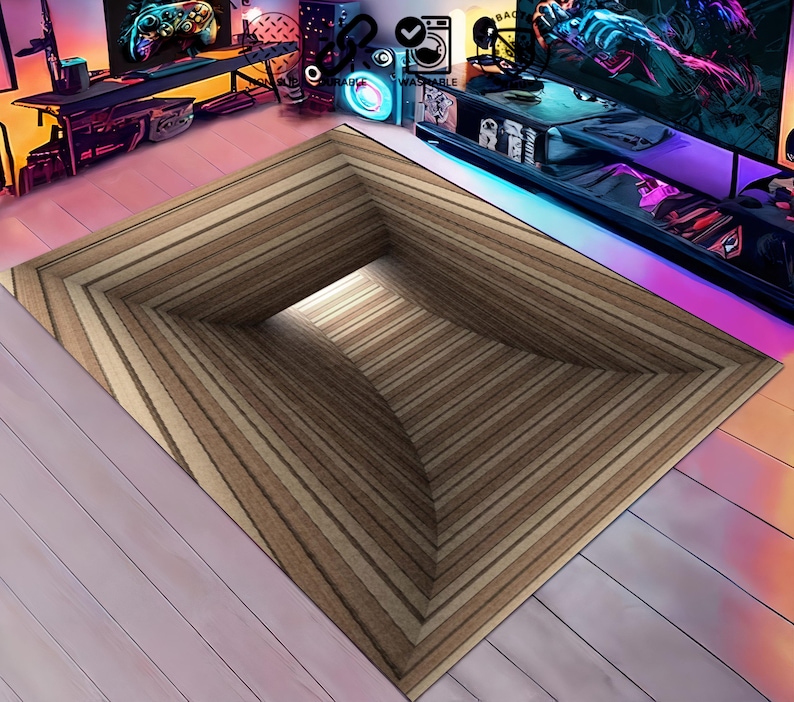 Deep Hole Rug, 3D Vortex Rug, Optical Illusion Printed Area Rug ...