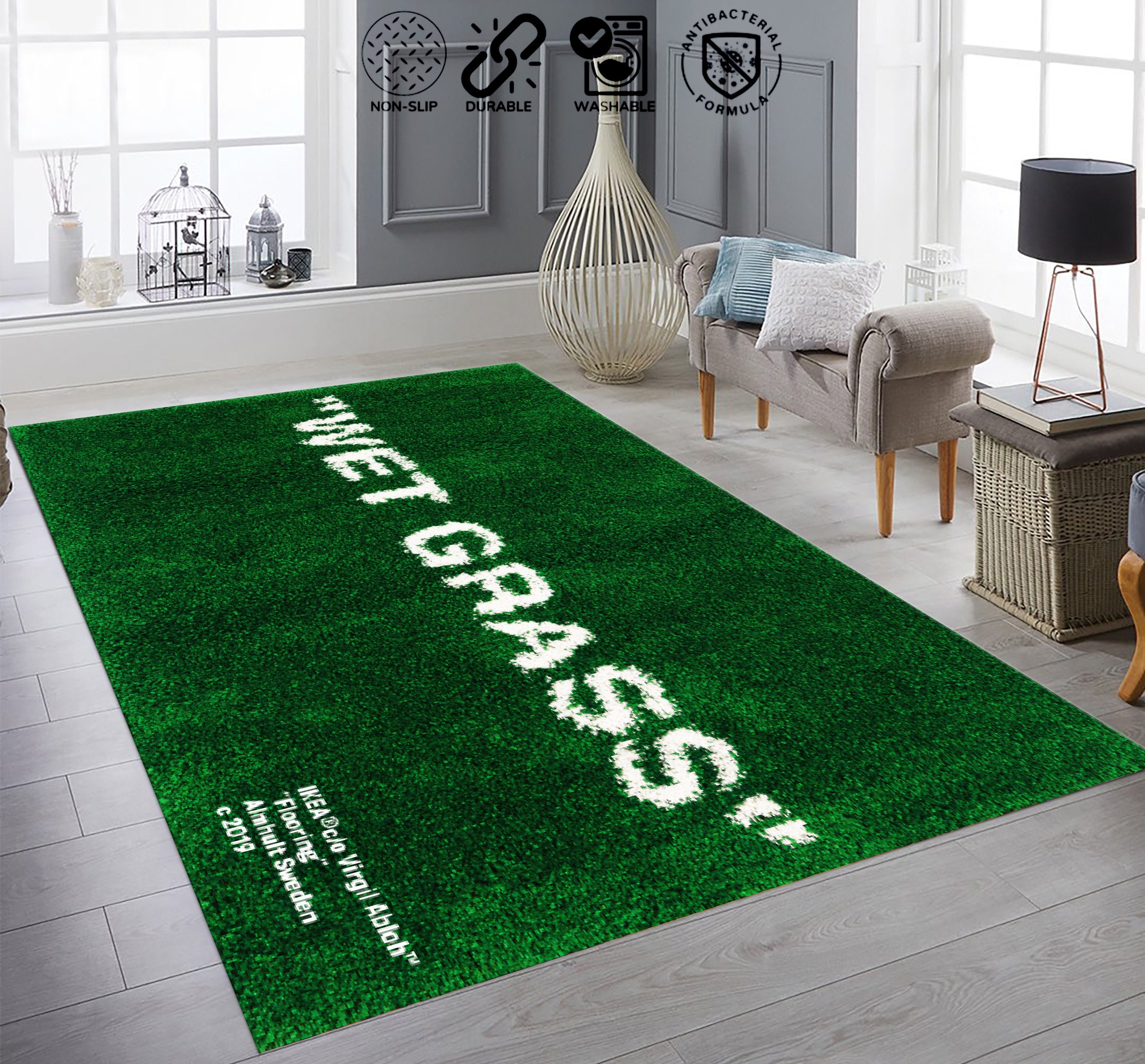 Wet Grass Rug, Grass Rug, Popular Rug, Wet Grass, Green Rug, Custom Rug ...