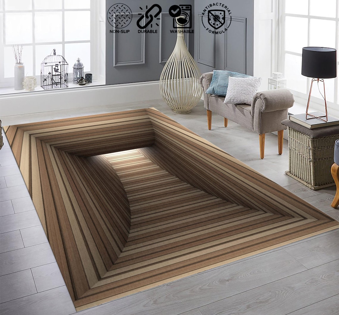 Deep Hole Rug, 3D Vortex Rug, Optical Illusion Printed Area Rug ...