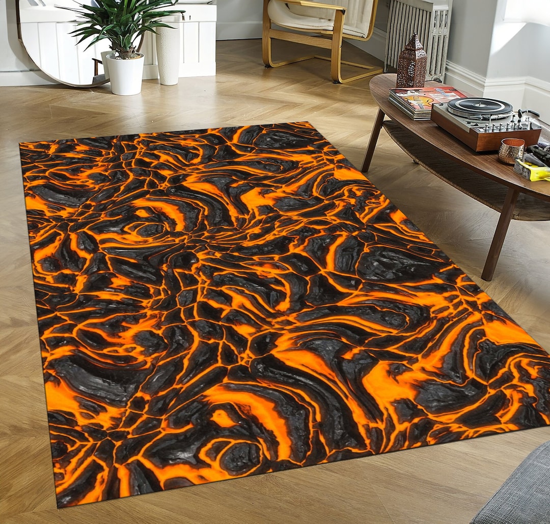 Floor is Hot Lava, Lava, Hot Lava Rug, Lava Rug, Lava Pattern Rug ...