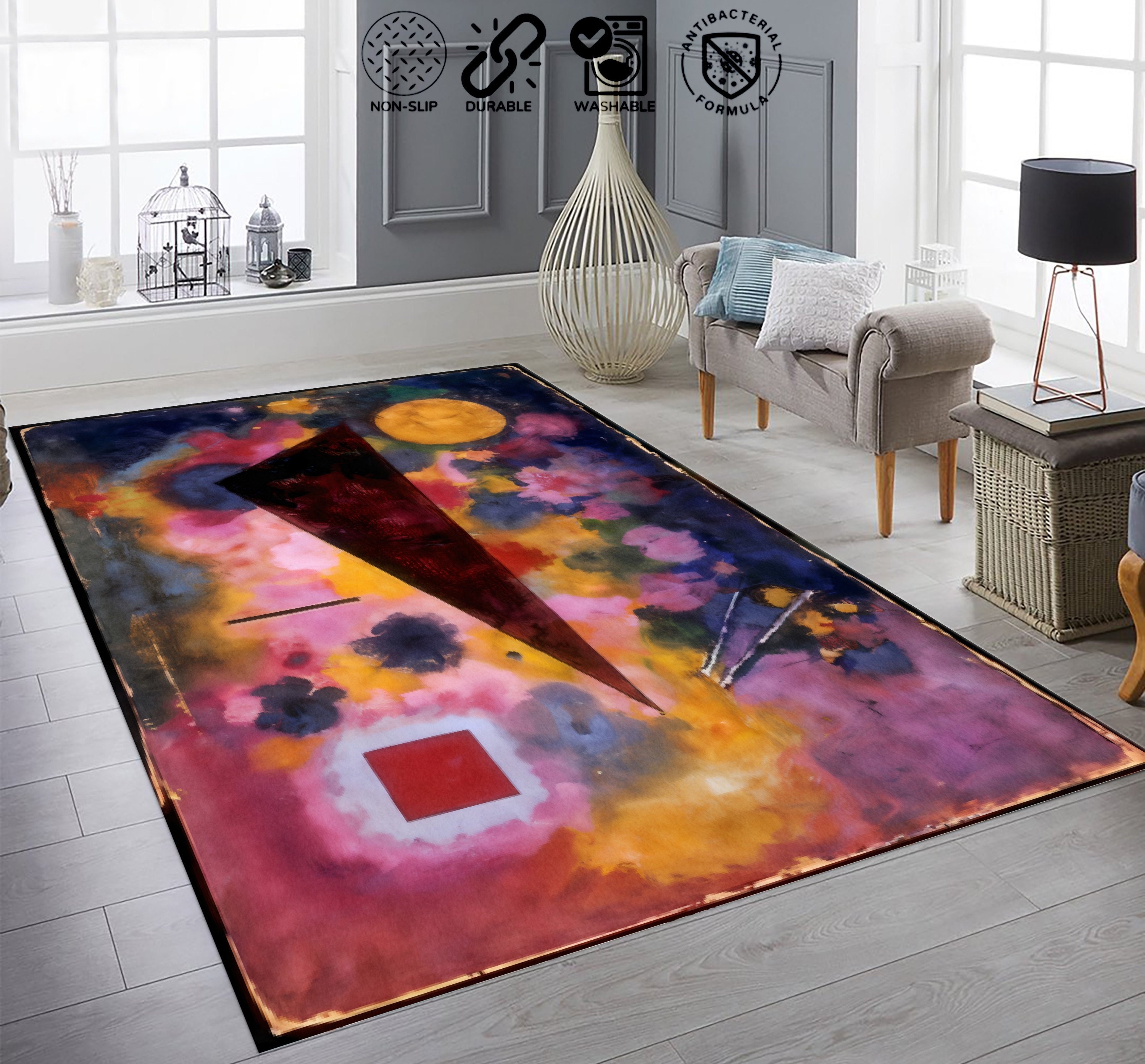 Kandinsky Style Art Rug, Wassily Kandinsky, Style Abstract Rug, Art Rug ...