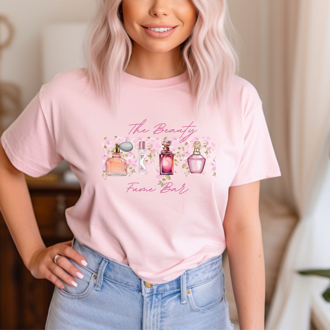 Vintage-inspired Beauty Fume Bar T-shirt With Perfume Bottle Graphic ...
