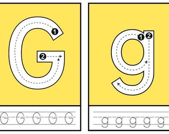 Alphabet Letter Tracing Printable Flashcards Set | Capital and ...