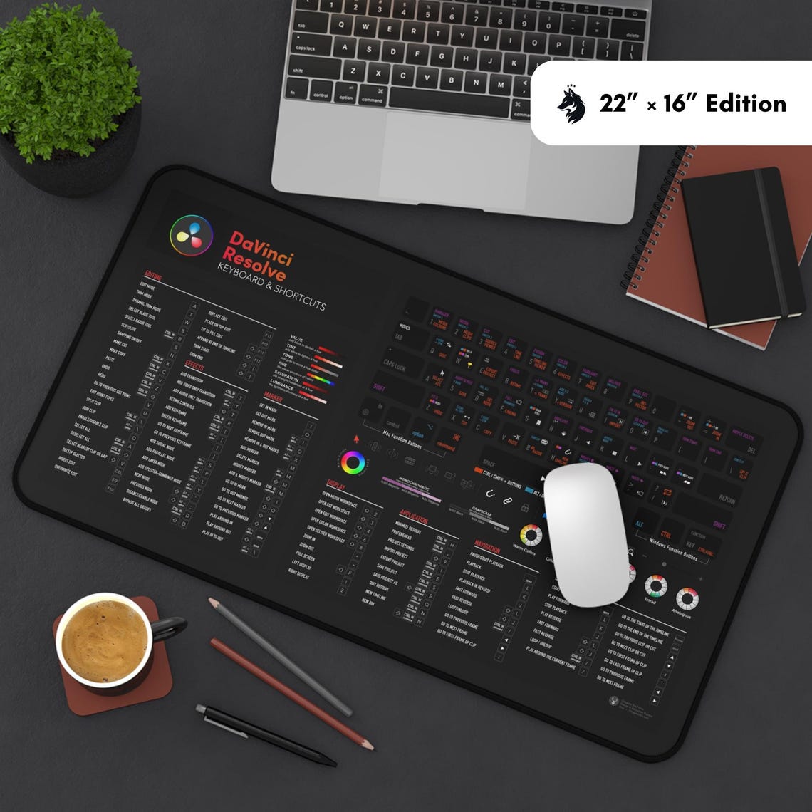 Davinci Resolve Desk Mat Color Grading Mat Post-production Desk Mat ...