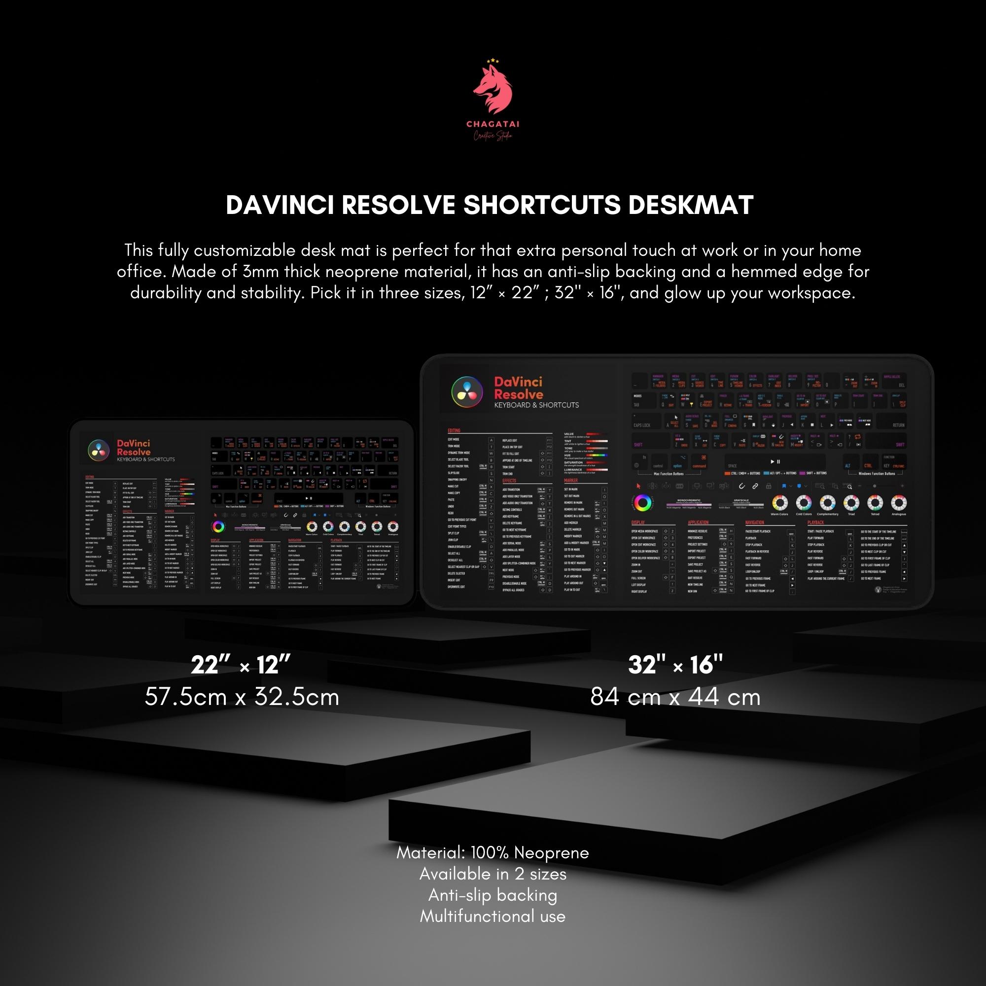 Davinci Resolve Desk Mat Color Grading Mat Post-production Desk Mat ...