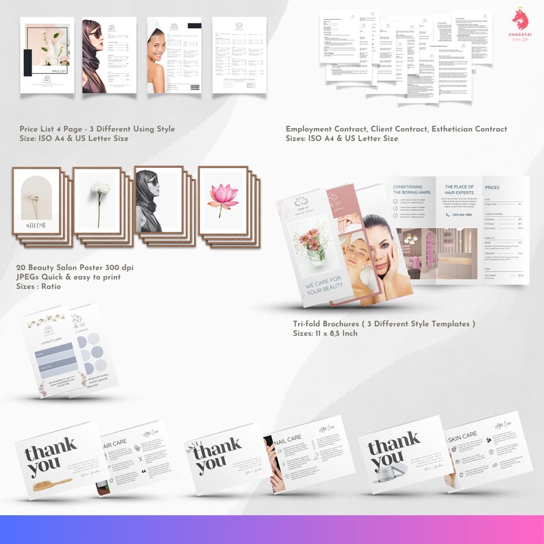 Editable Beauty Salon Essential Kit Beauty Services Esthetician Salon ...