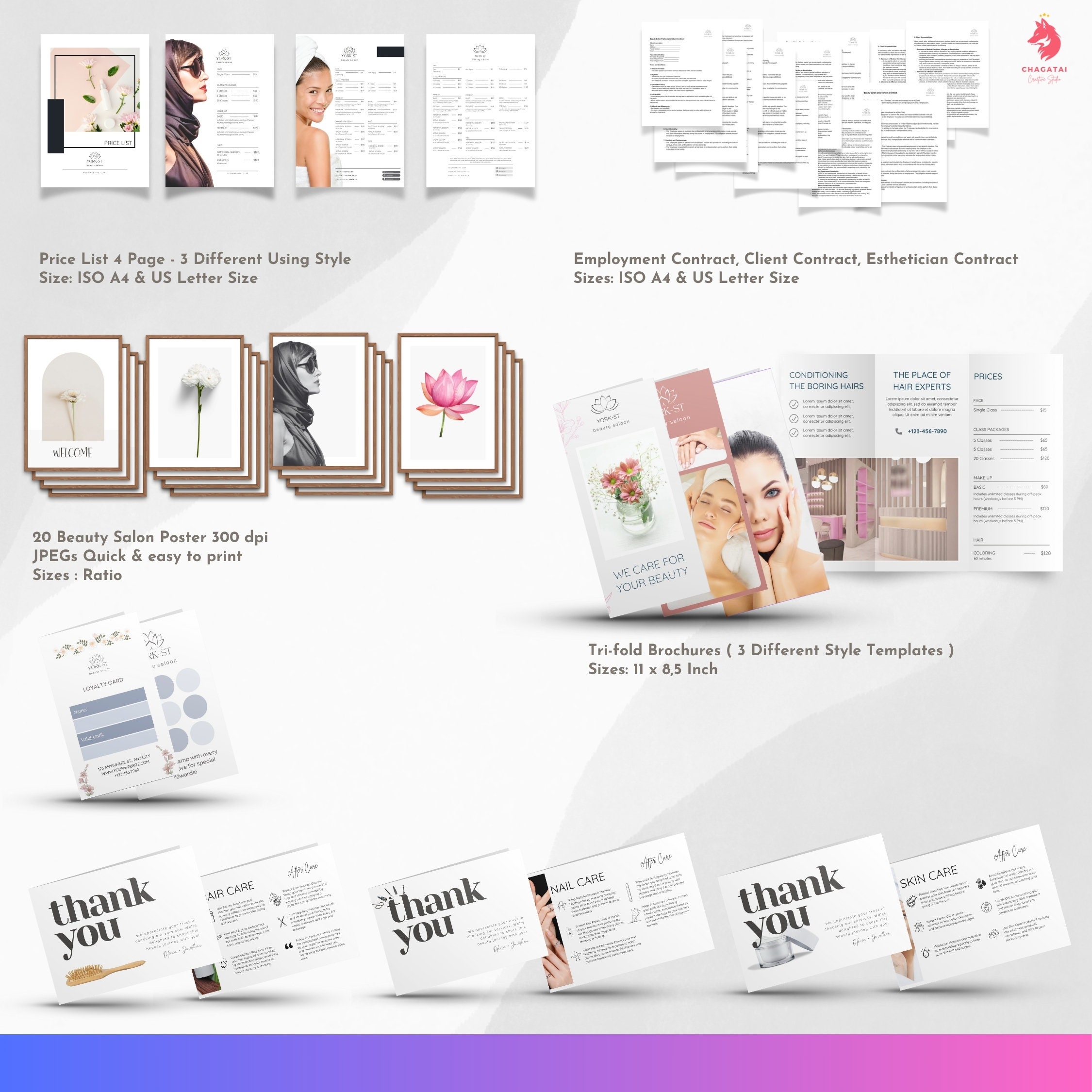 Editable Beauty Salon Essential Kit Beauty Services Esthetician Salon ...
