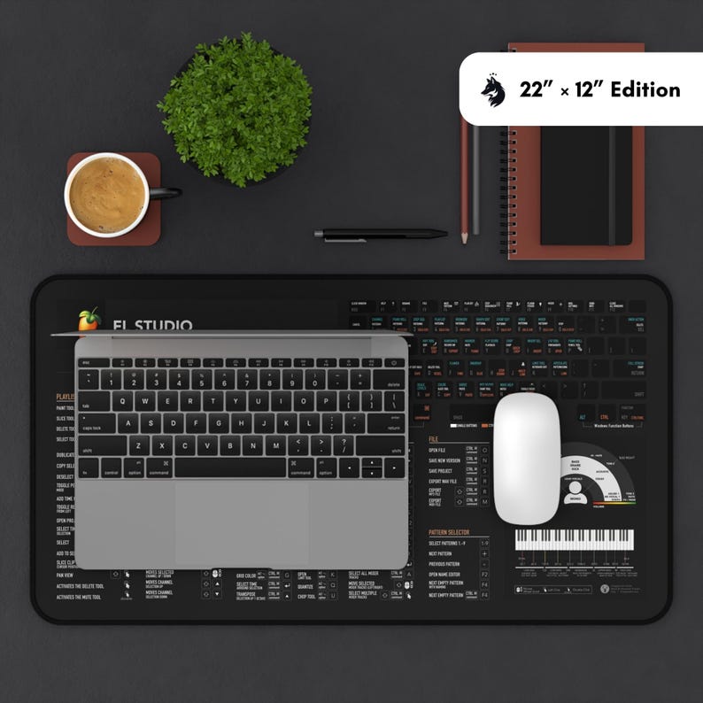 FL Studio Shortcuts Desk Mat - FL Studio Mouse Pad for Studios Audio ...