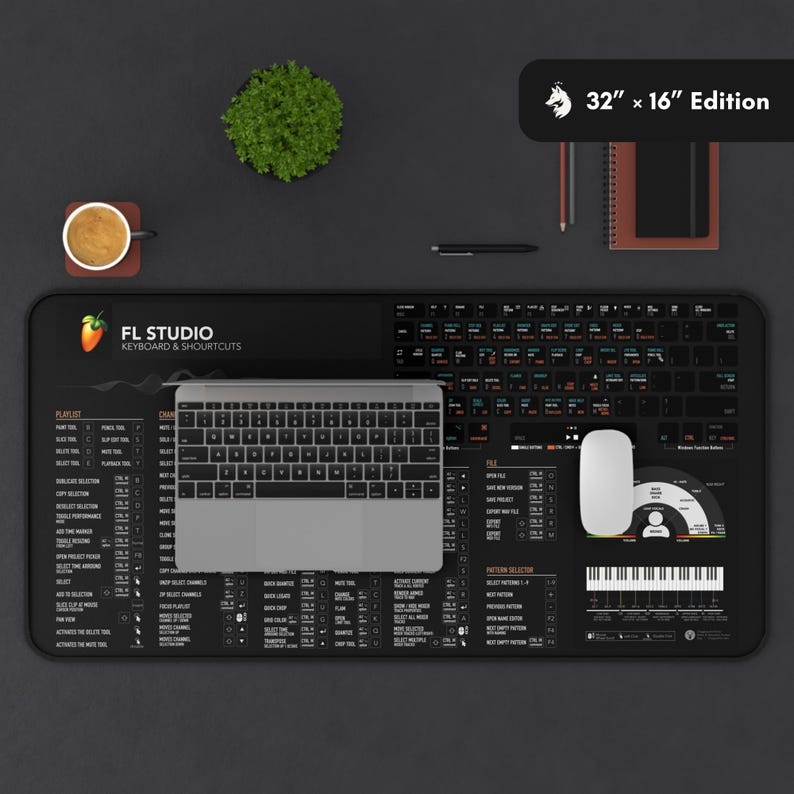 FL Studio Shortcuts Desk Mat - FL Studio Mouse Pad for Studios Audio ...