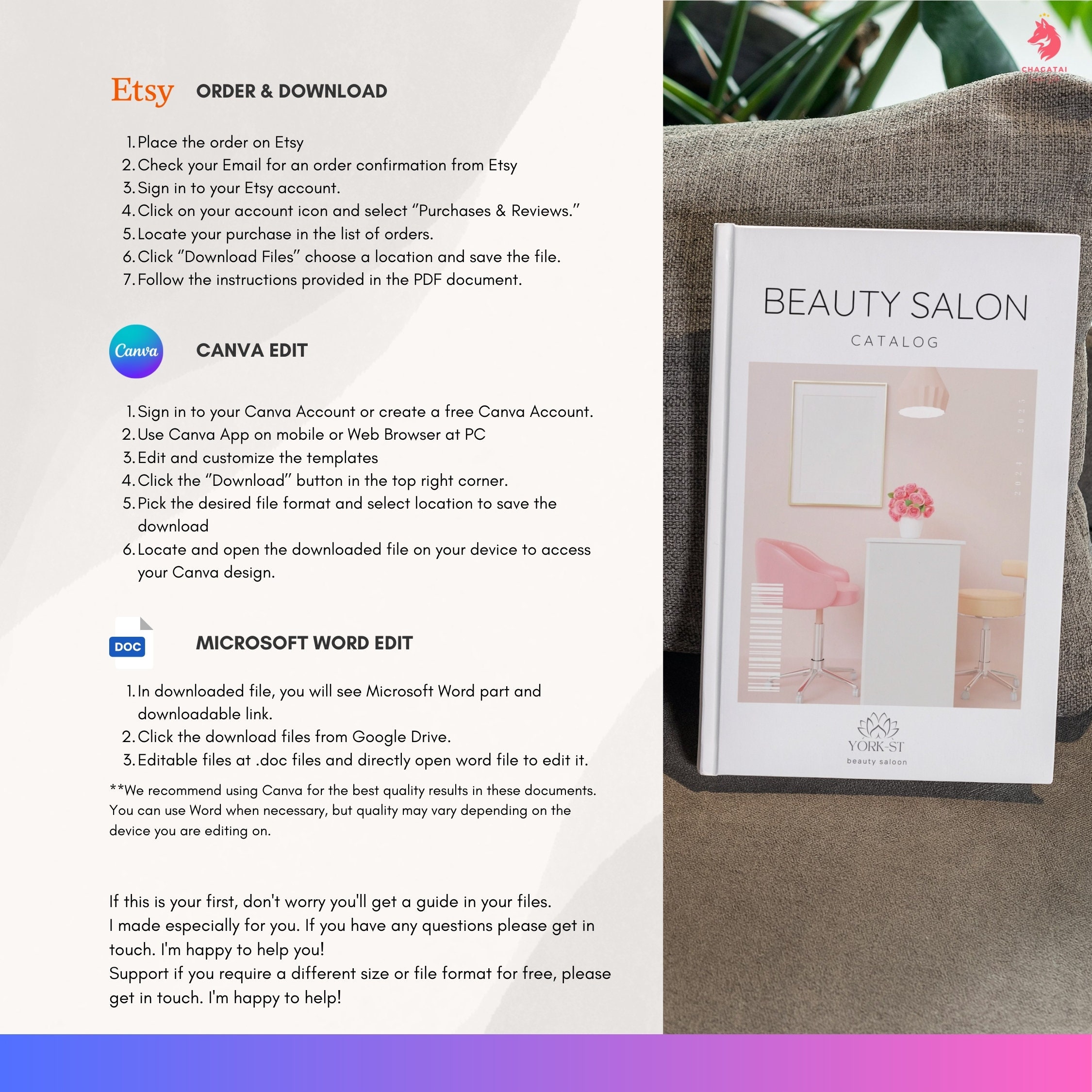 Editable Beauty Salon Essential Kit Beauty Services Esthetician Salon ...