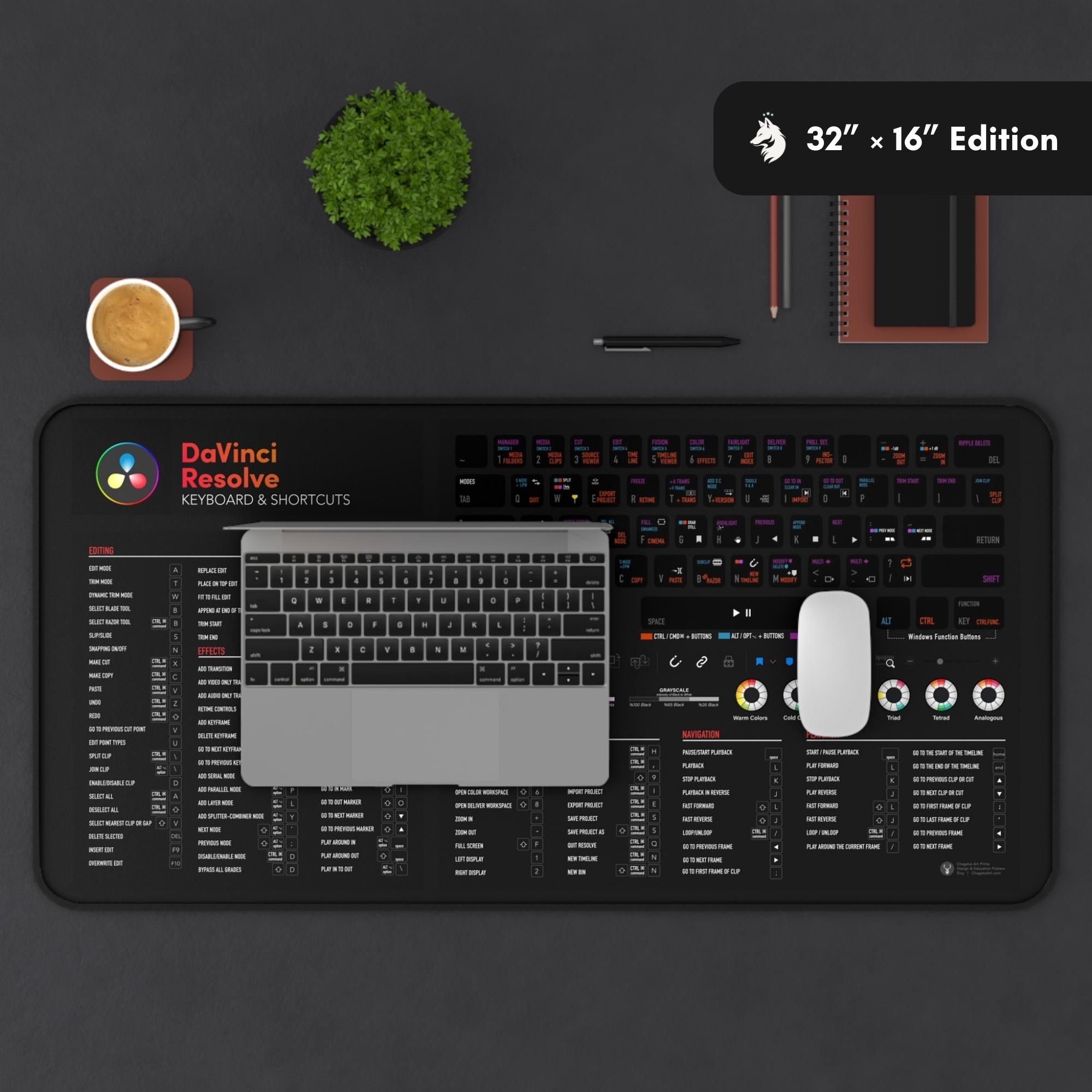 Davinci Resolve Desk Mat Color Grading Mat Post-production Desk Mat ...