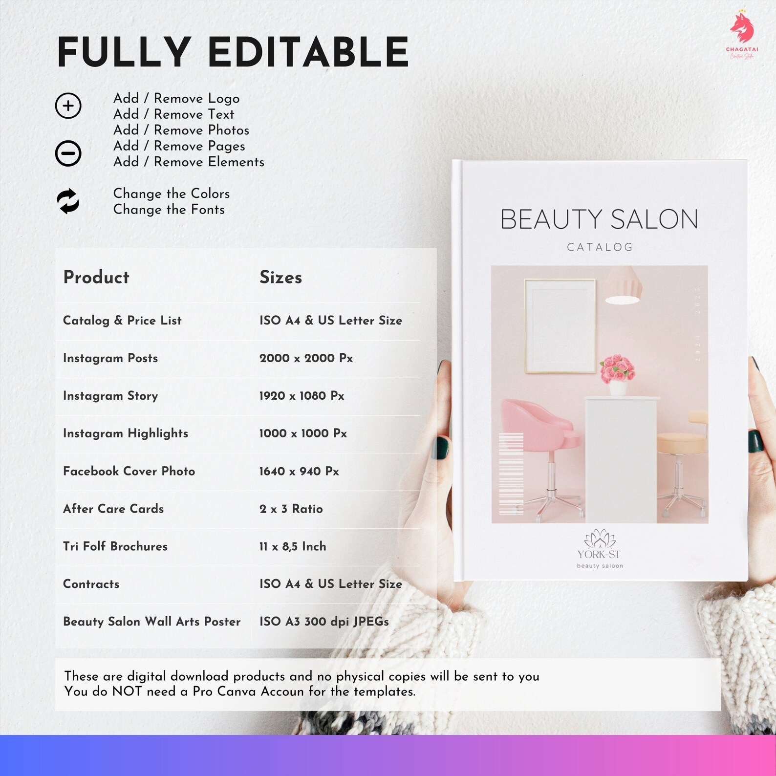 Editable Beauty Salon Essential Kit Beauty Services Esthetician Salon ...