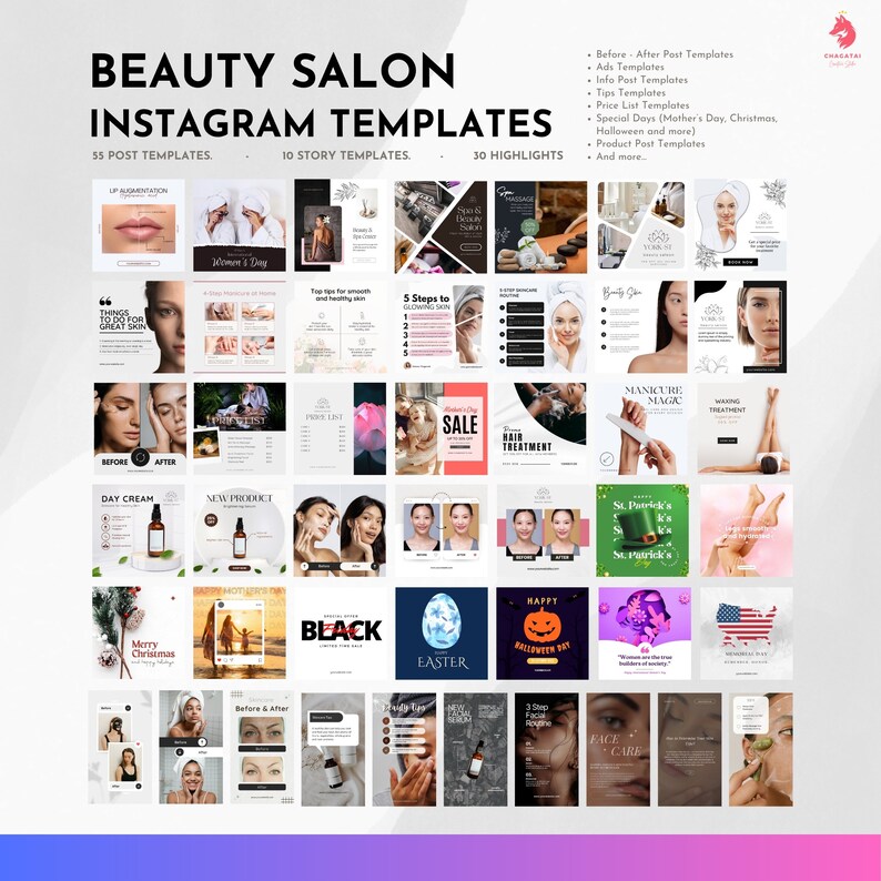 Editable Beauty Salon Essential Kit Beauty Services Esthetician Salon ...