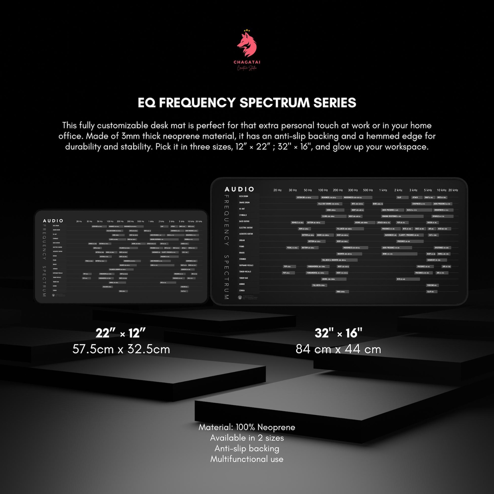 Audio Frequency Spectrum Desk Pad Large Sound Engineer Mouse Mat Studio ...