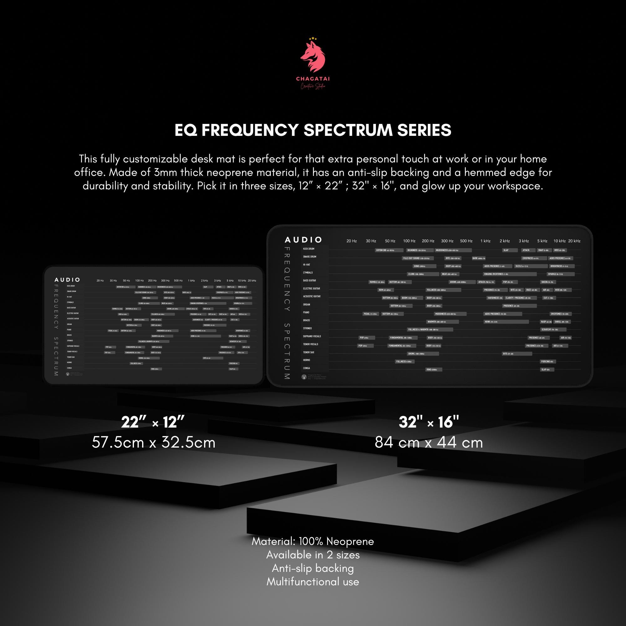 Audio Frequency Spectrum Desk Pad Large Sound Engineer Mouse Mat Studio ...