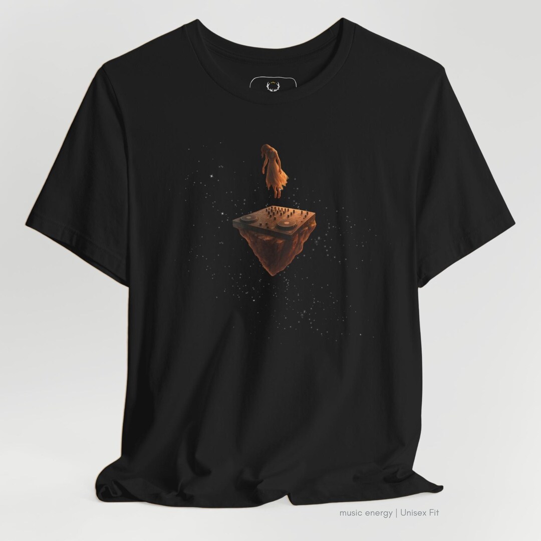 DJ Shirt With Surreal Turntable Artwork, Techno EDM Graphic Tee for ...