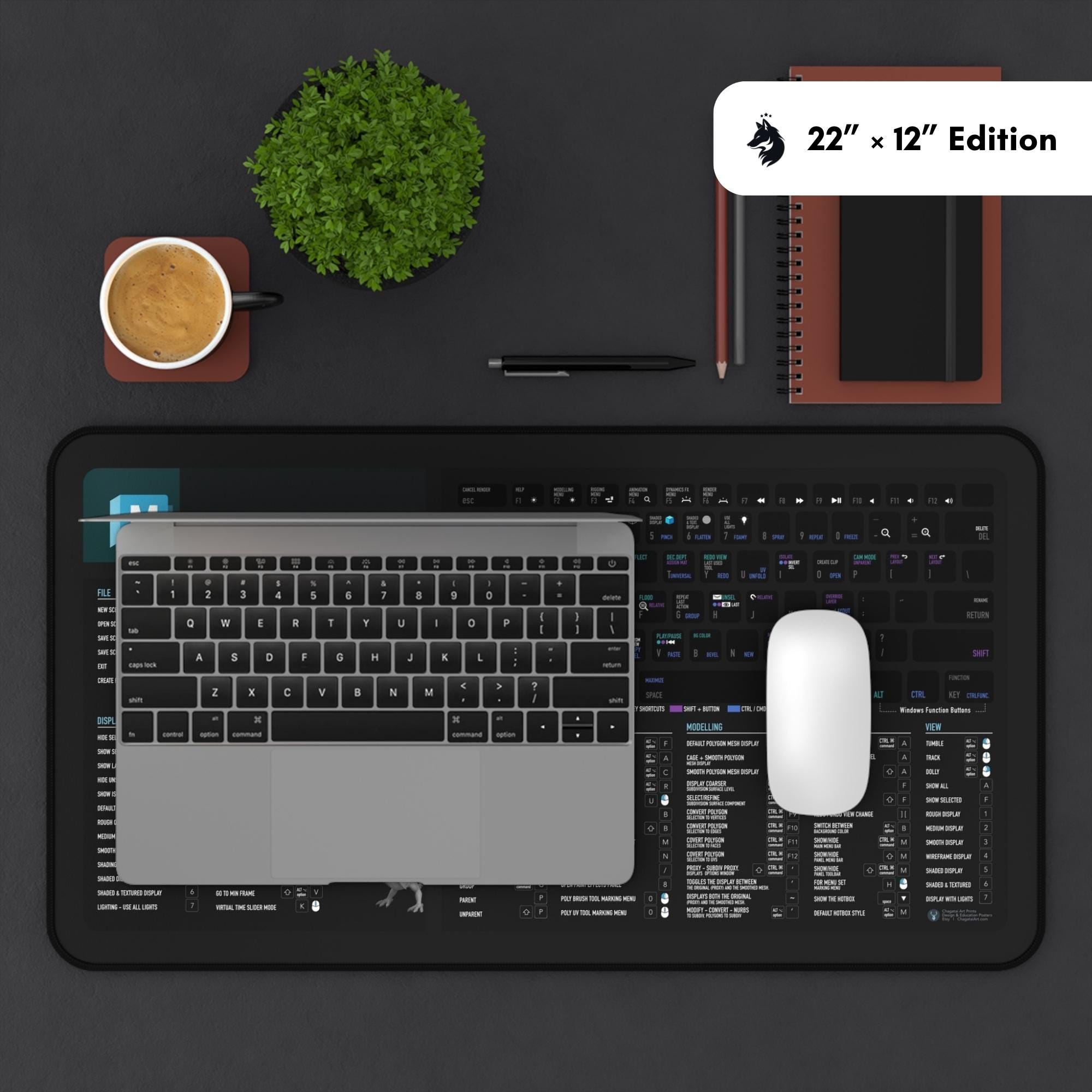 Autodesk Maya Shortcuts Desk Pad 3D Artist Deskmat Animator Workflow ...