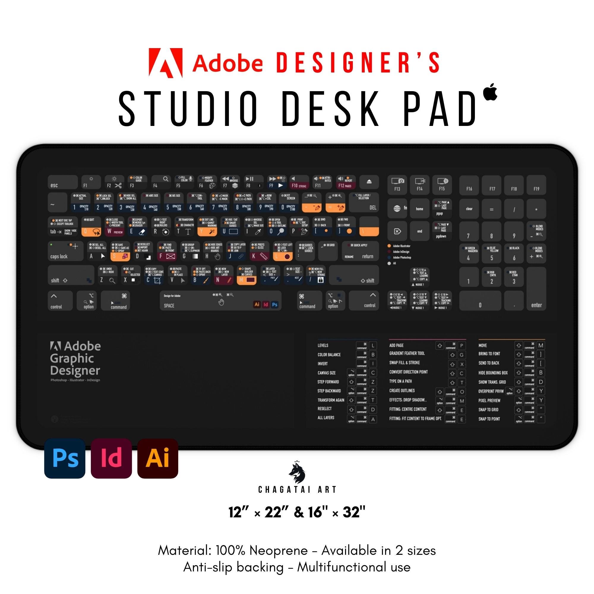 Adobe Shortcuts Desk Mat: Graphic Designer Creative Workspace - Etsy