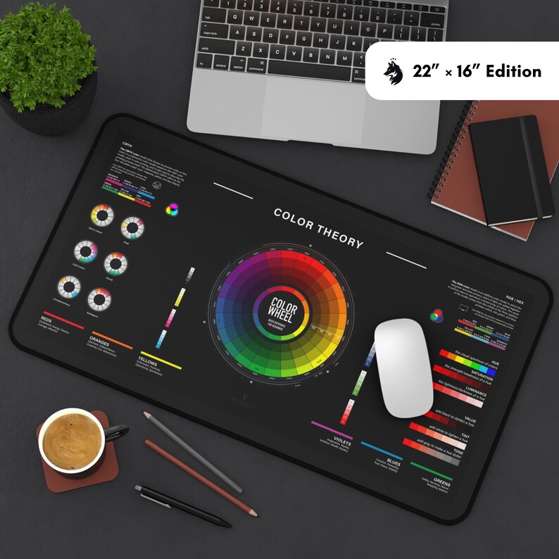 Color Theory Mouse Pads - Color Wheel Desk Mat Colorists Desk Pad ...