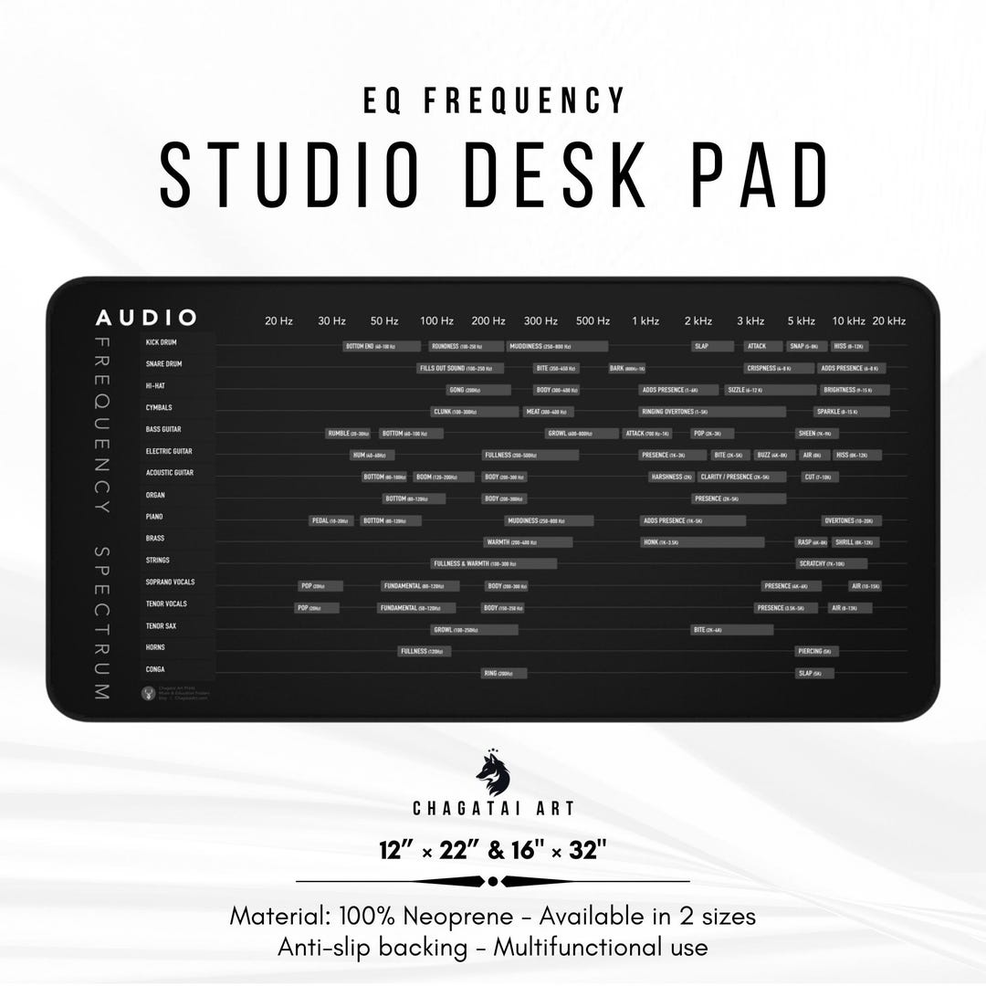 Audio Frequency Spectrum Desk Pad Large Sound Engineer Mouse Mat Studio ...