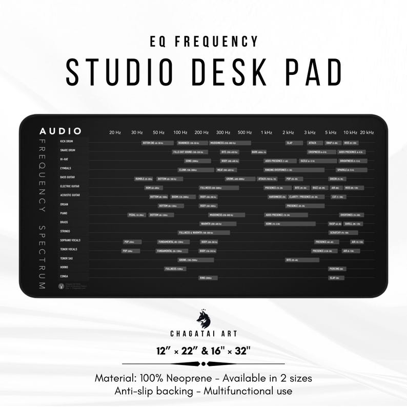 Audio Frequency Spectrum Desk Pad Large Sound Engineer Mouse Mat Studio ...