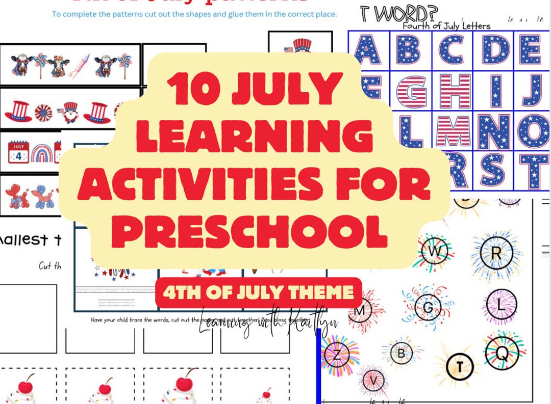 10 Fourth of July Theme Learning Activities for Preschoolers (math ...