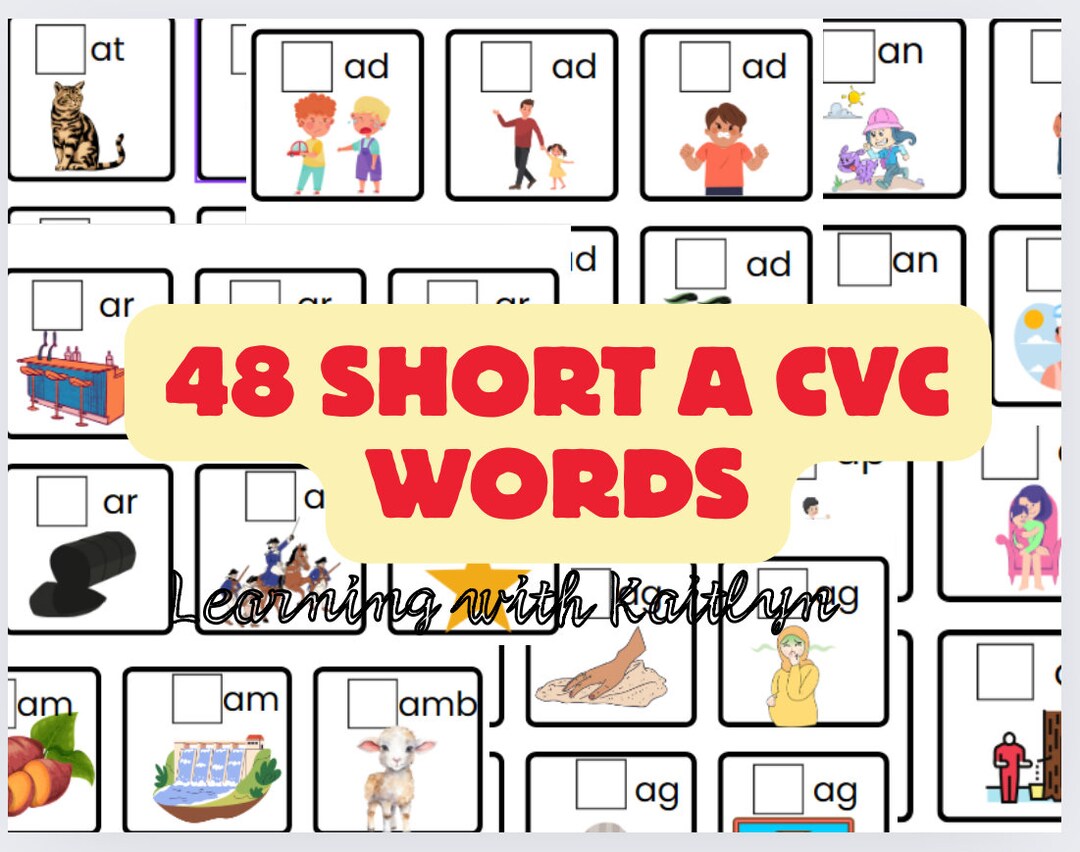 CVC Word Learning for Preschool to Kindergarten (short A) *bonus Emergent Reader* - Etsy