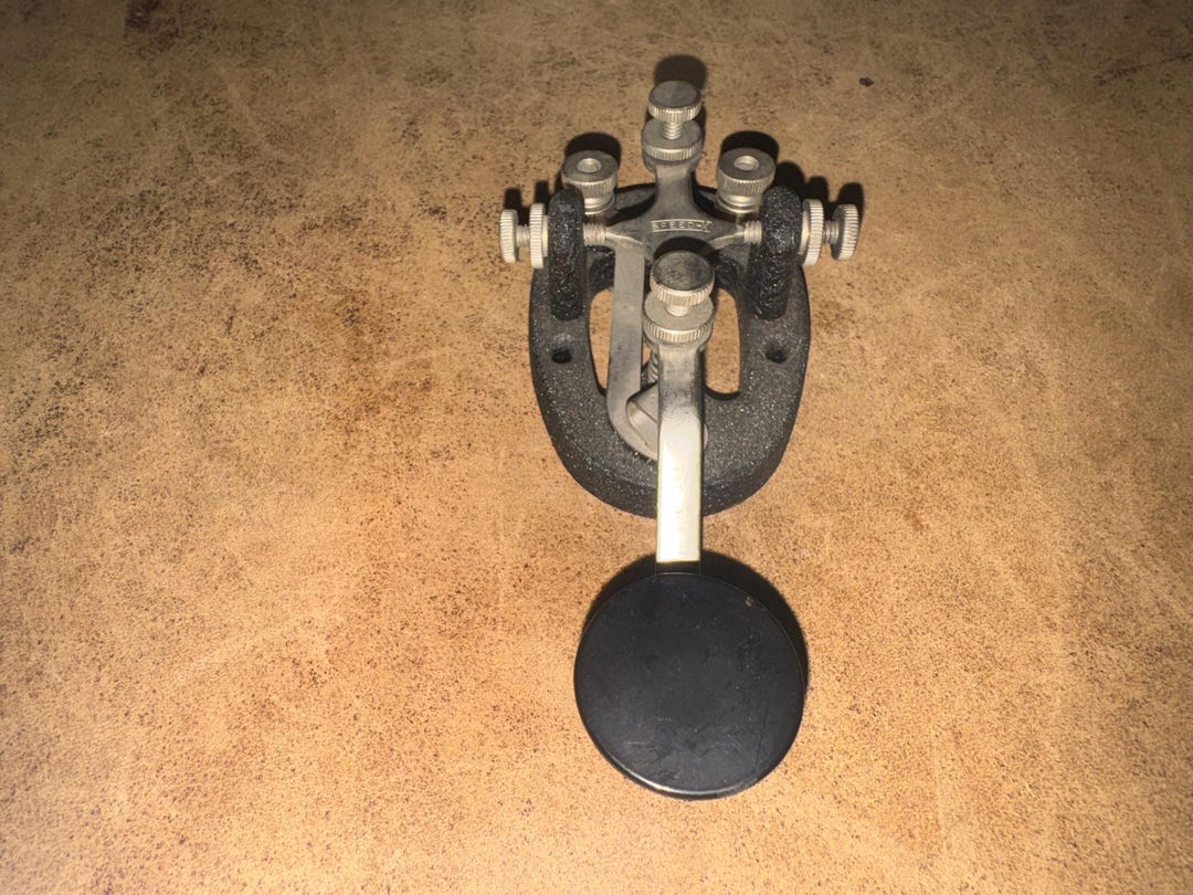 Vintage Antique Morse Code Key Telegraph Sounder Ham Radio Cw Military ...