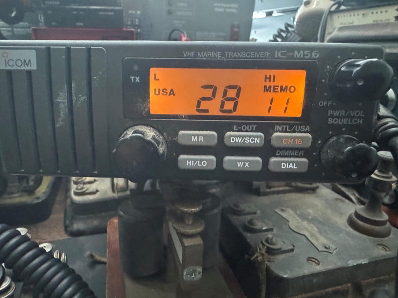 ICOM IC-M56 Marine Boat Radio VHF Transceiver Microphone Lot Channel 16 ...