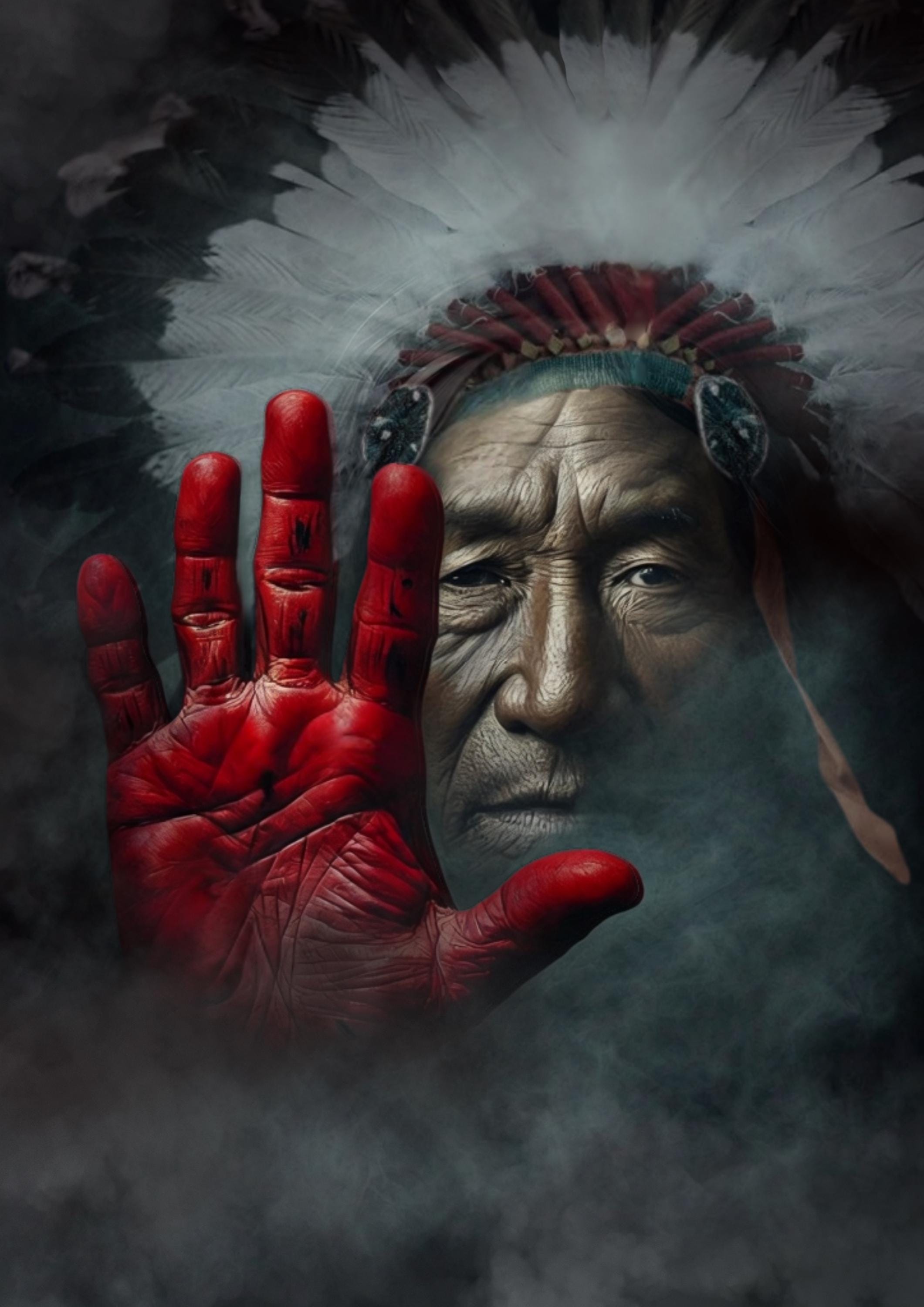 Native American Sioux Chief Digital Download-tribal Art,texturalwall ...