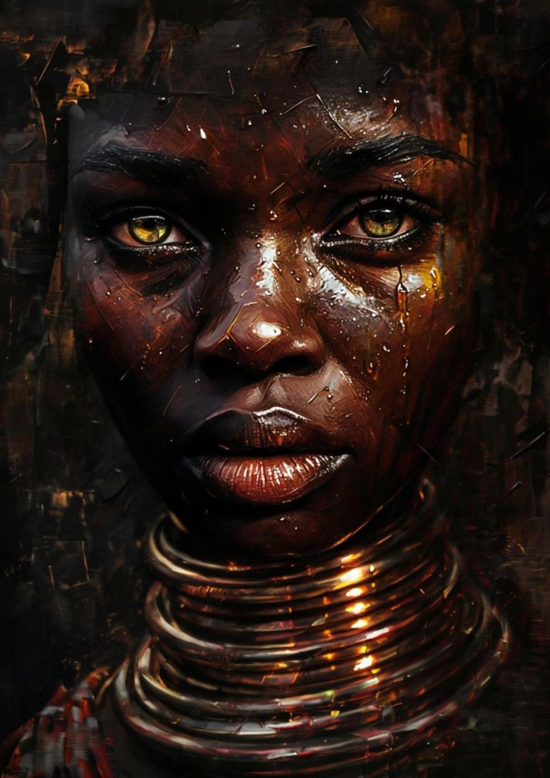 Inner Strength | Expressive Portrait Art | Unique Home Decor Textural ...