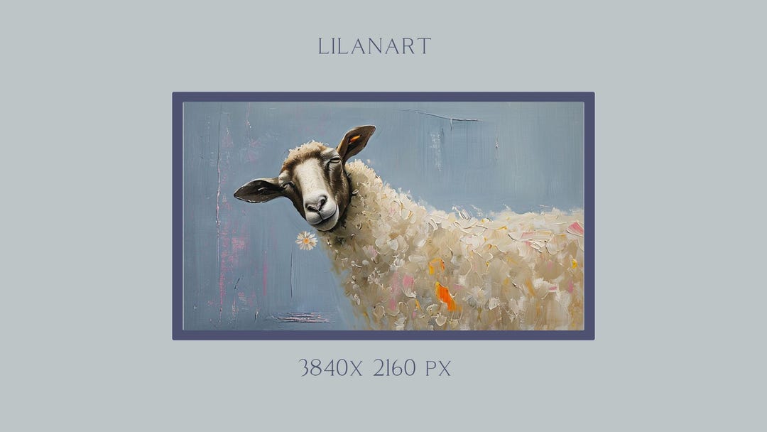 Samsung Tv Art, Stylized Sheep Painting, Expressive Brushwork TV Art ...