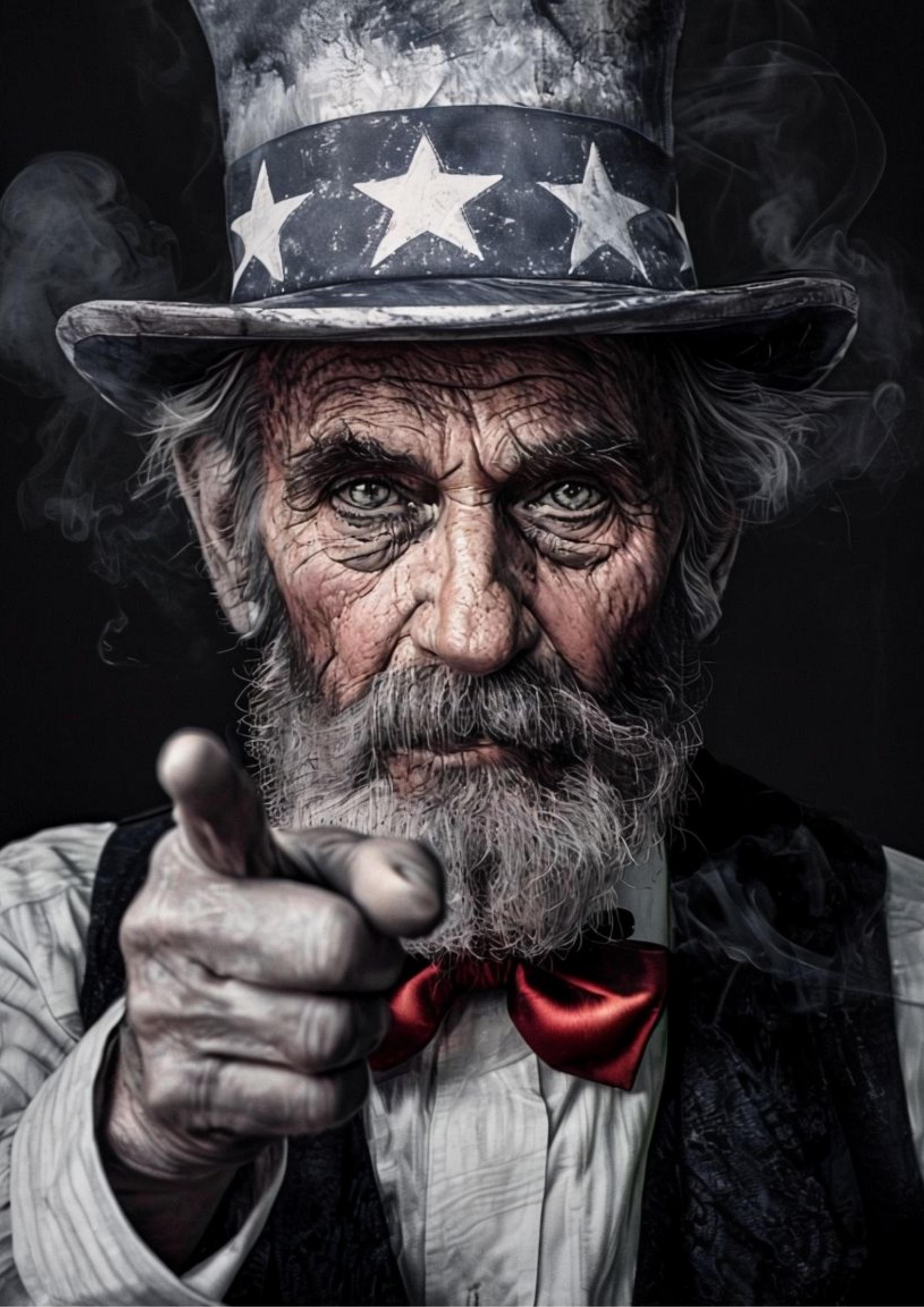 Uncle Sam Digital Print | Patriotic American Wall Art | Iconic Figure ...