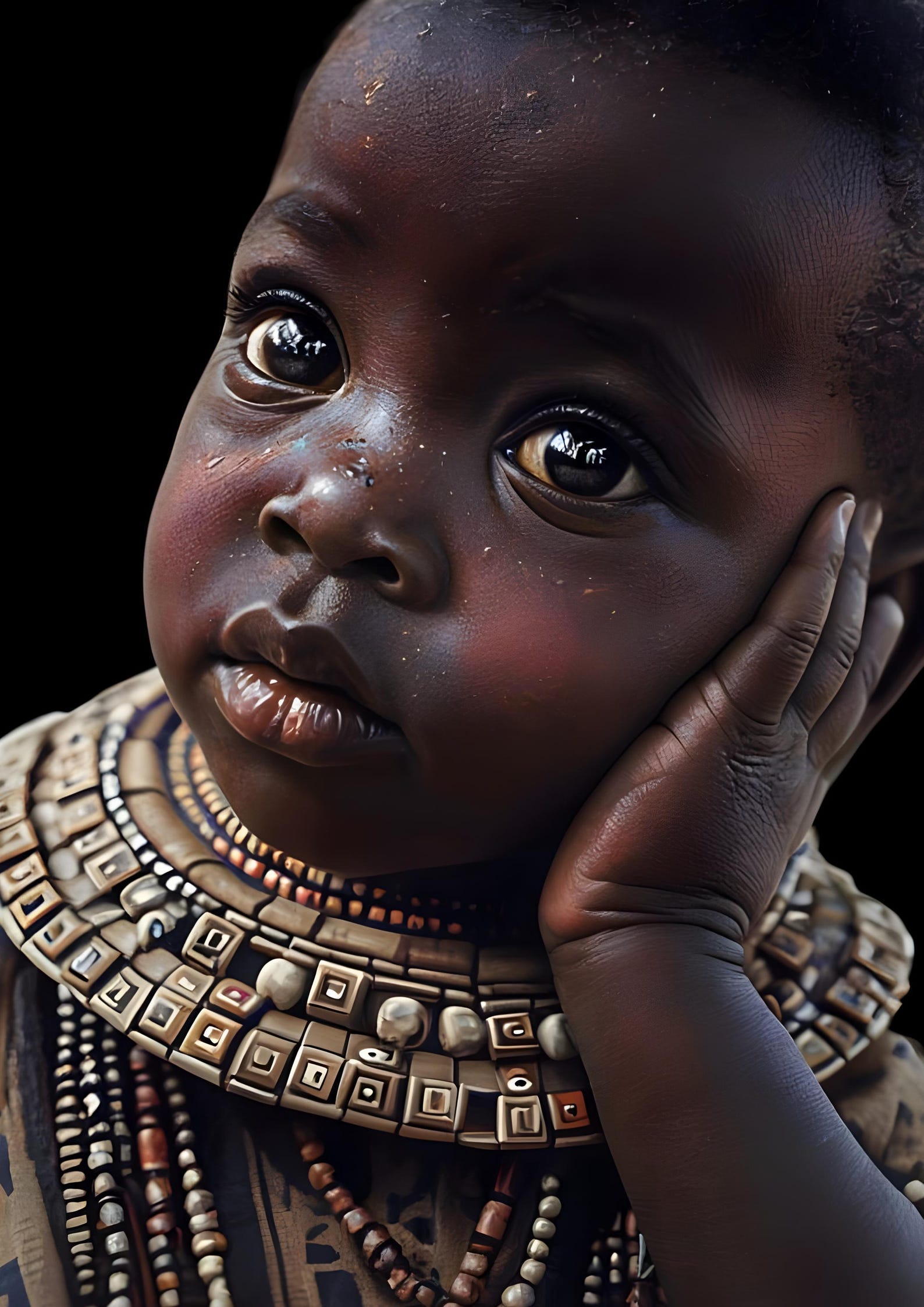 African Child, African Modern Art, Photorealistic, Tribe People, Black ...