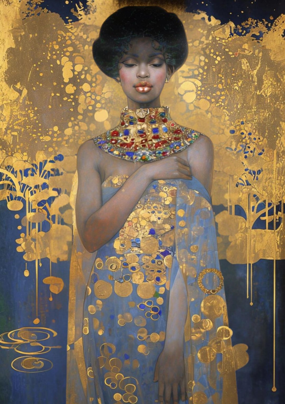African Women, Gustav Klimt Model, Black Woman Wall Art, African ...